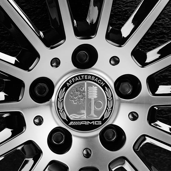 AMG Nabendeckel mit AMG Wappen silber / schwarz Original Mercedes-Benz ...