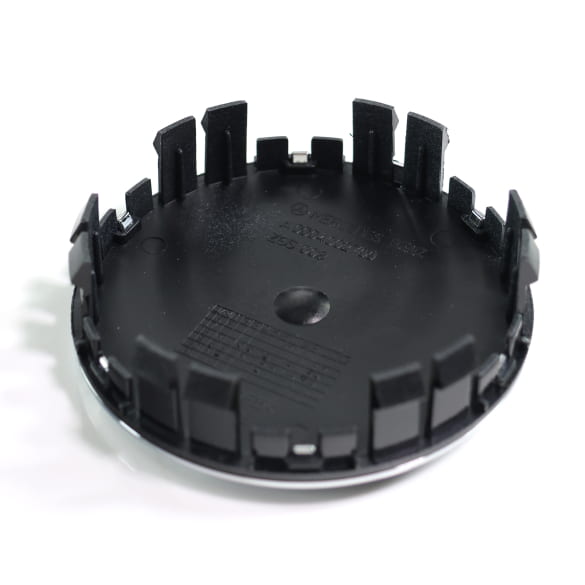 Wheel hub cap set black high sheen genuine Mercedes-Benz | A0004002700 9040